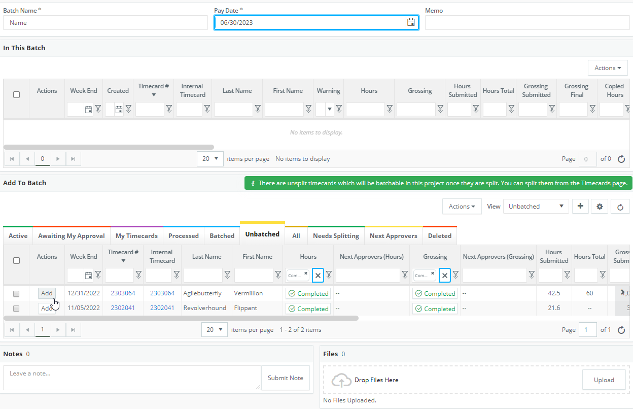 How to: Create and Send a Timecard Batch